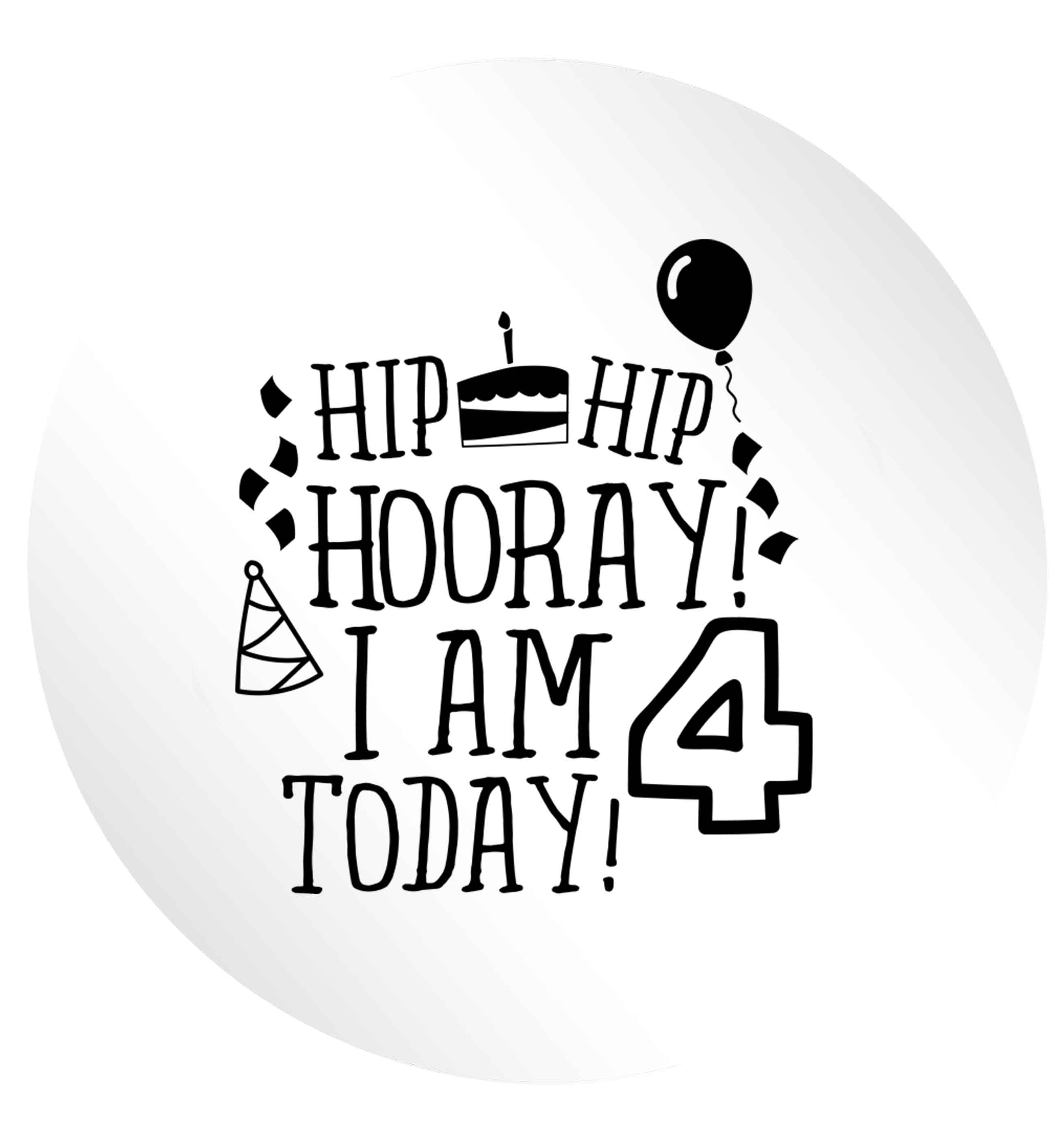 Hip hip hooray I am four today! - Circle Stickers | Flox Creative